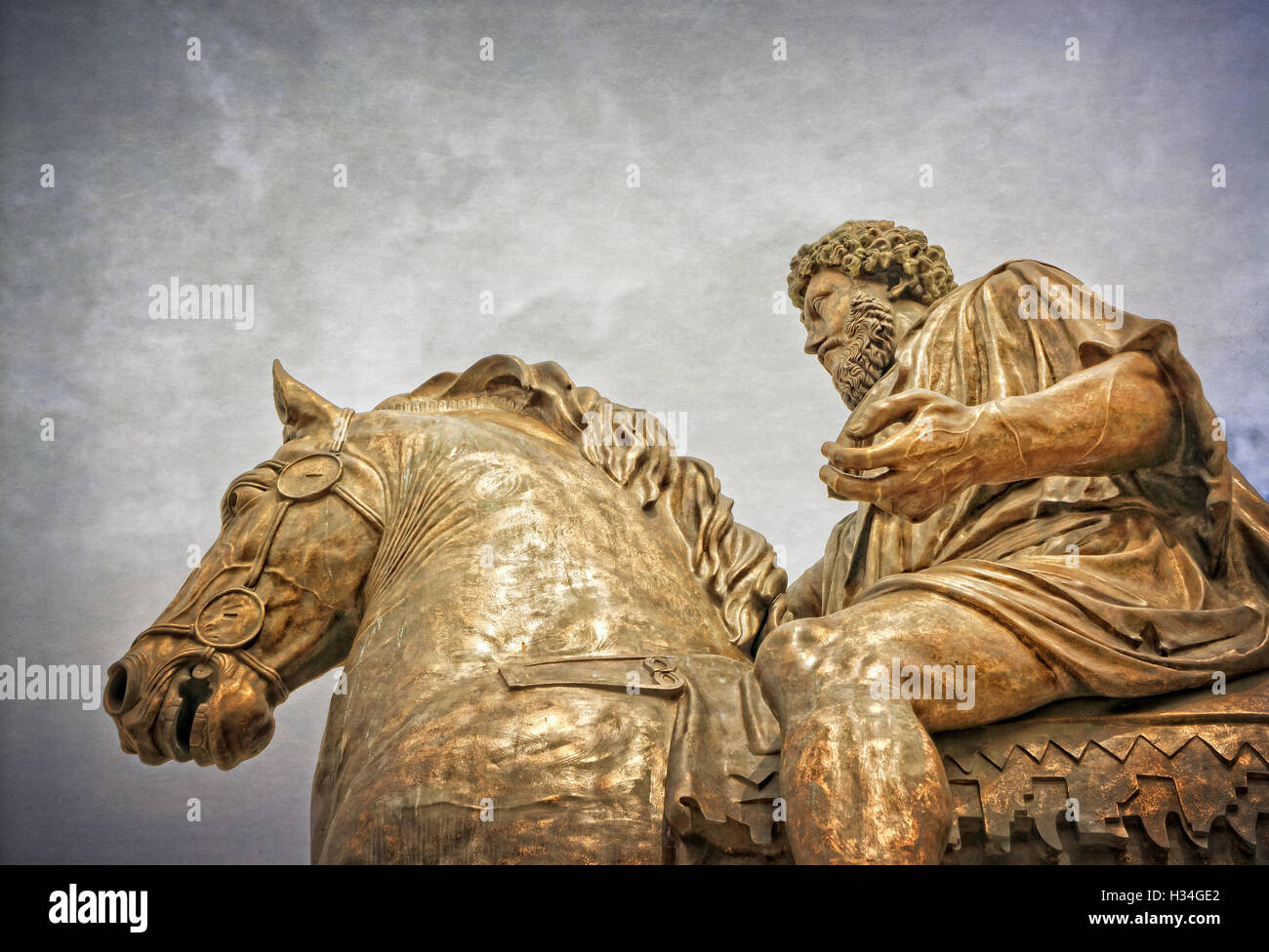 Equestrian Statue Of Marcus Aurelius - Rome Italy Stock Photo - Alamy