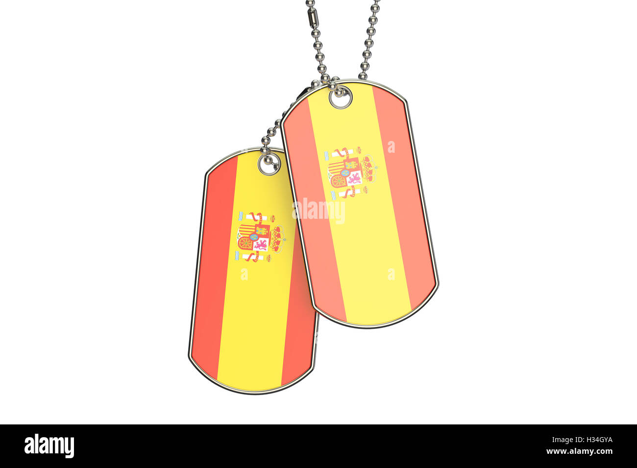Spanish Dog Tags, 3D rendering isolated on white background Stock Photo ...