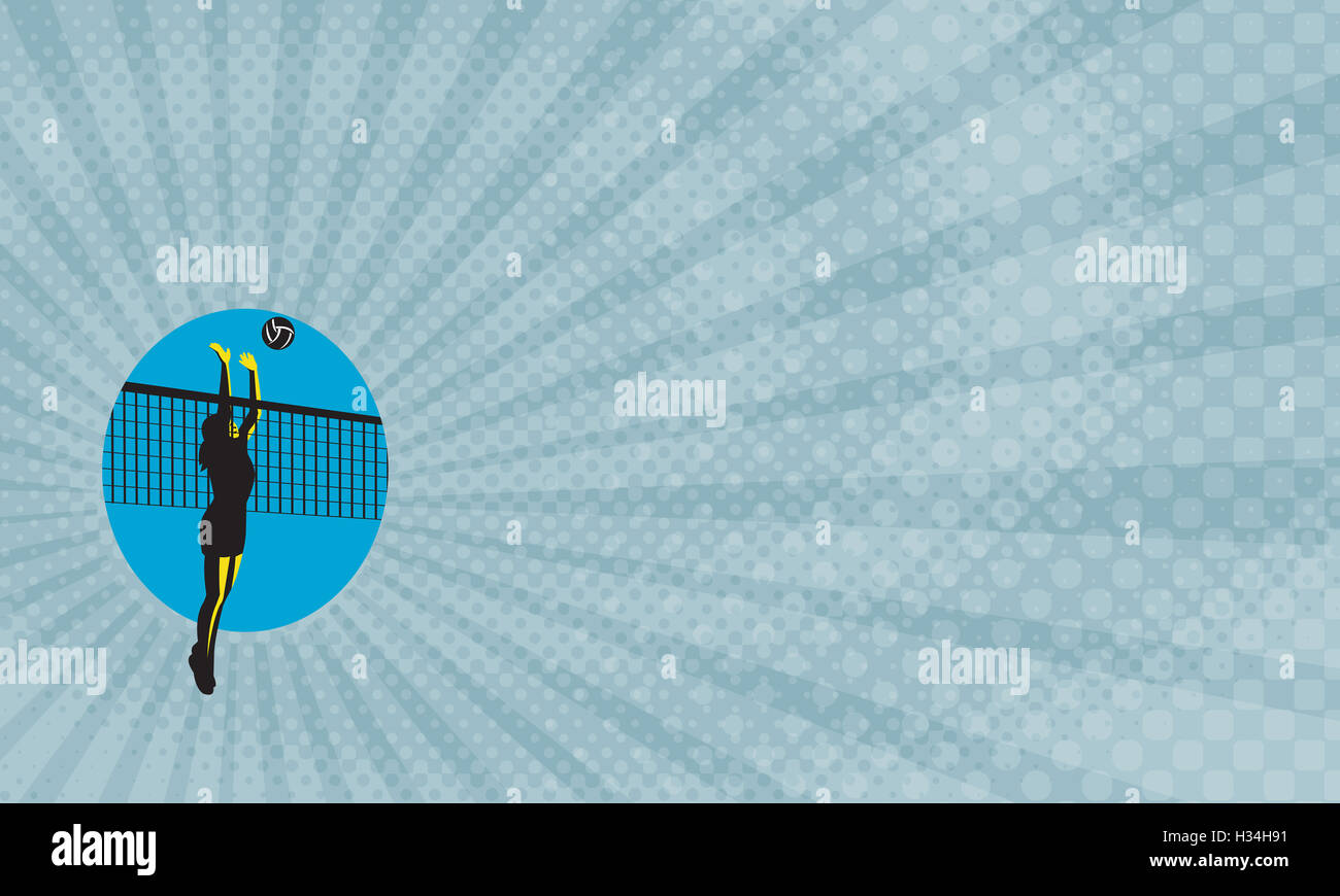 Business card showing Illustration of a female volleyball player ...