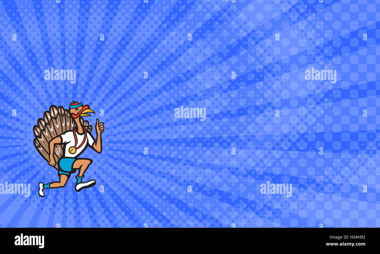 Business card showing Illustration of a turkey runner viewed from the ...