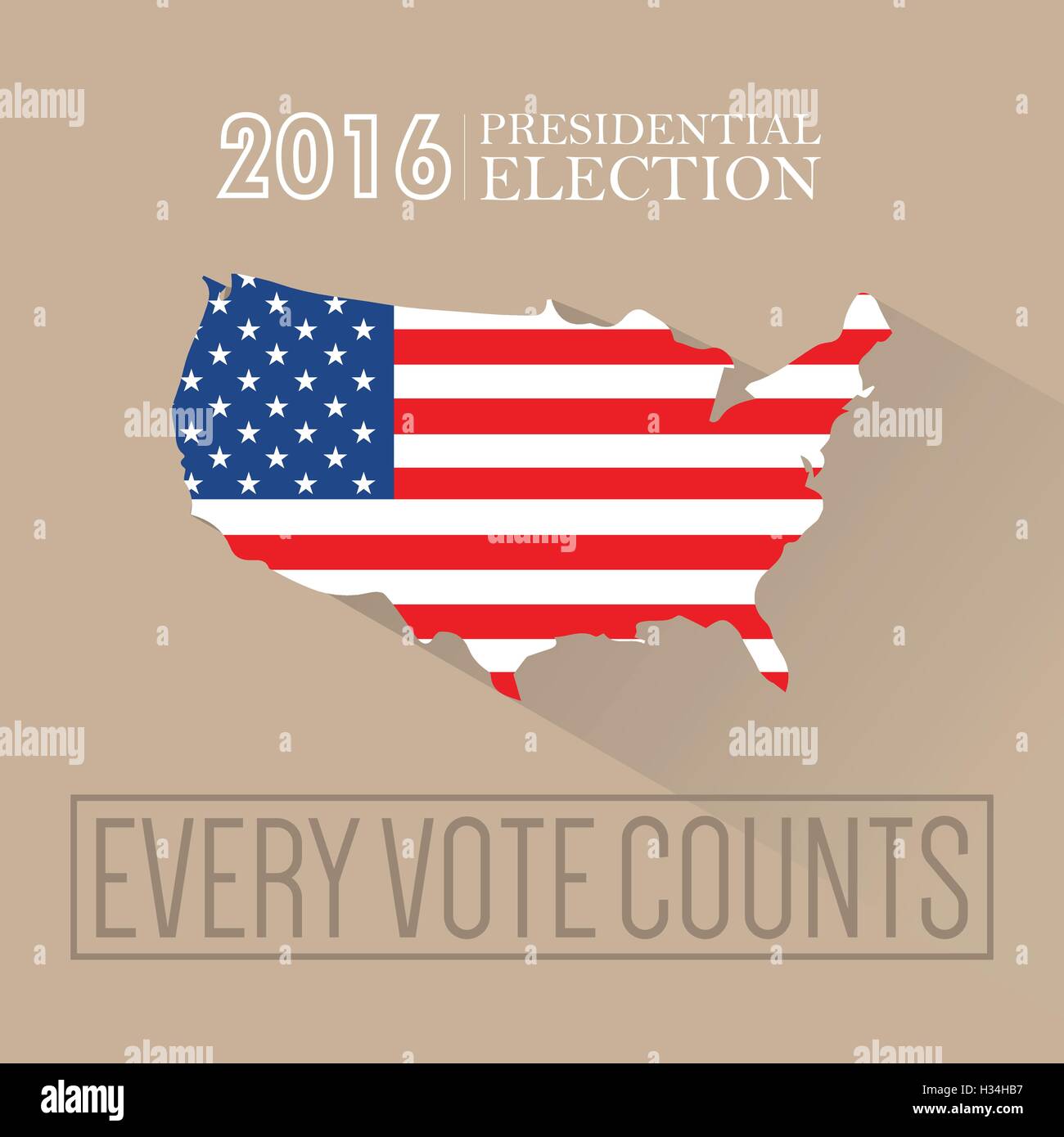 Digital vector usa presidential election 2016 with every vote counts ...