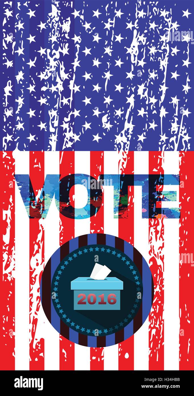 Digital vector usa presidential election 2016 with vote box, flat style ...