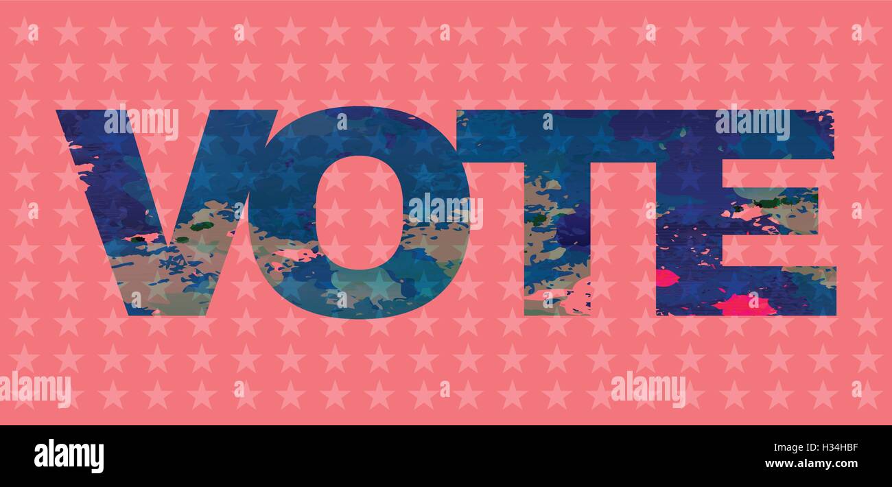 Digital vector election with vote and stars, flat style Stock Vector ...