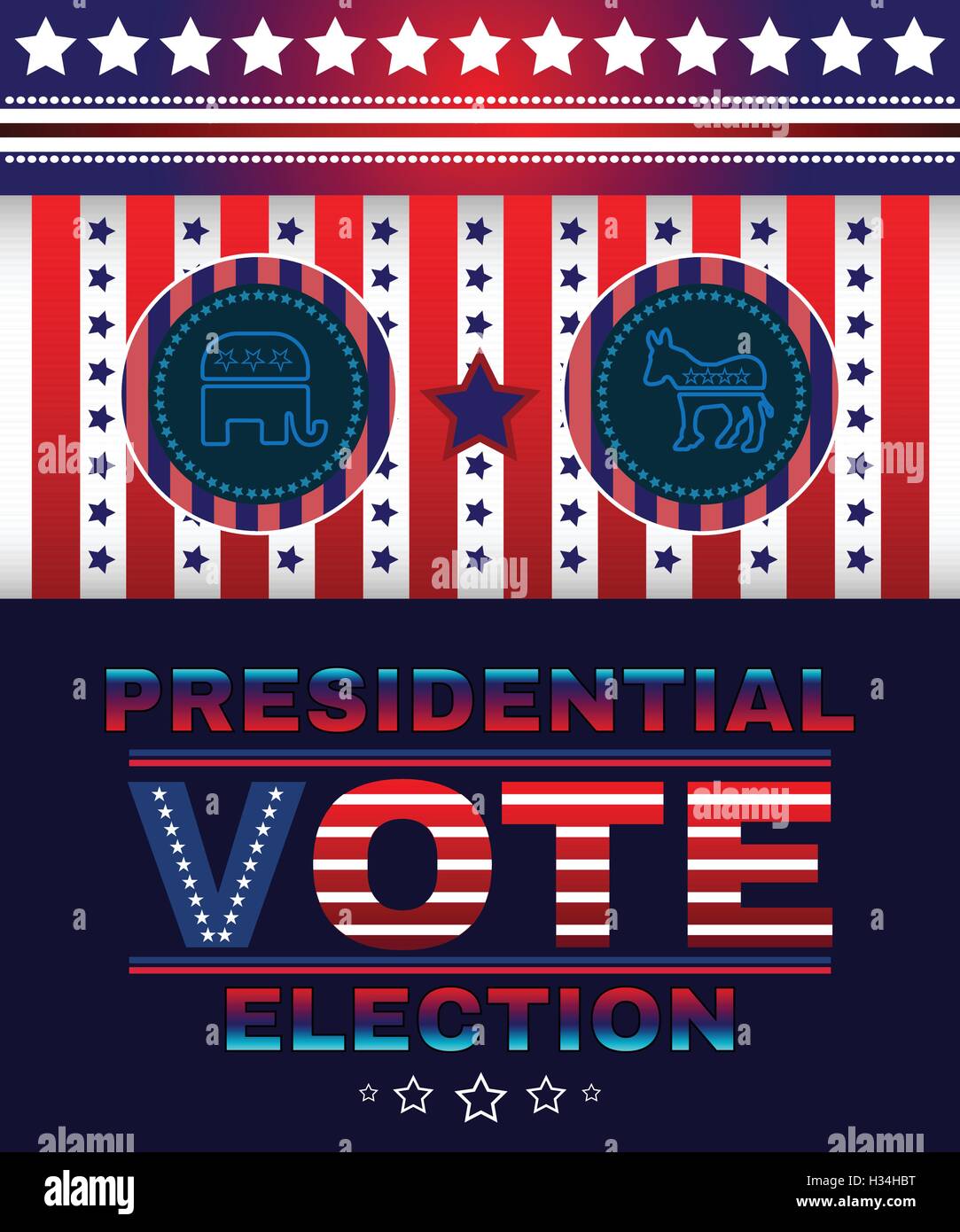 Digital vector usa presidential election 2016 vote with republican vs ...