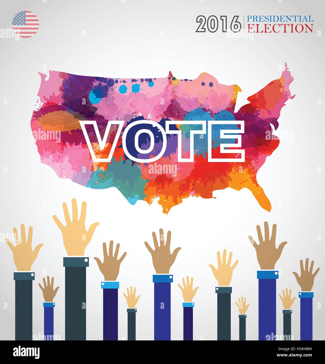 Digital vector usa presidential election 2016 with abstract country map ...