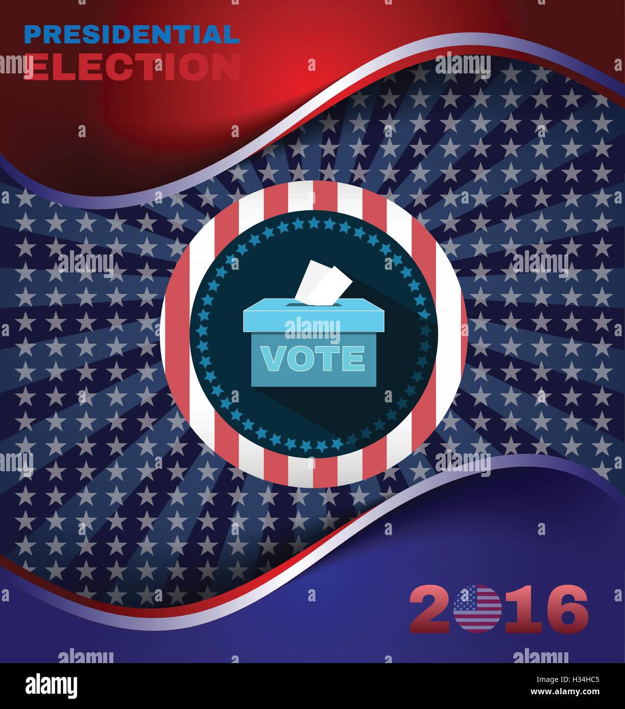 Digital vector usa election with presidential vote box, flat style ...