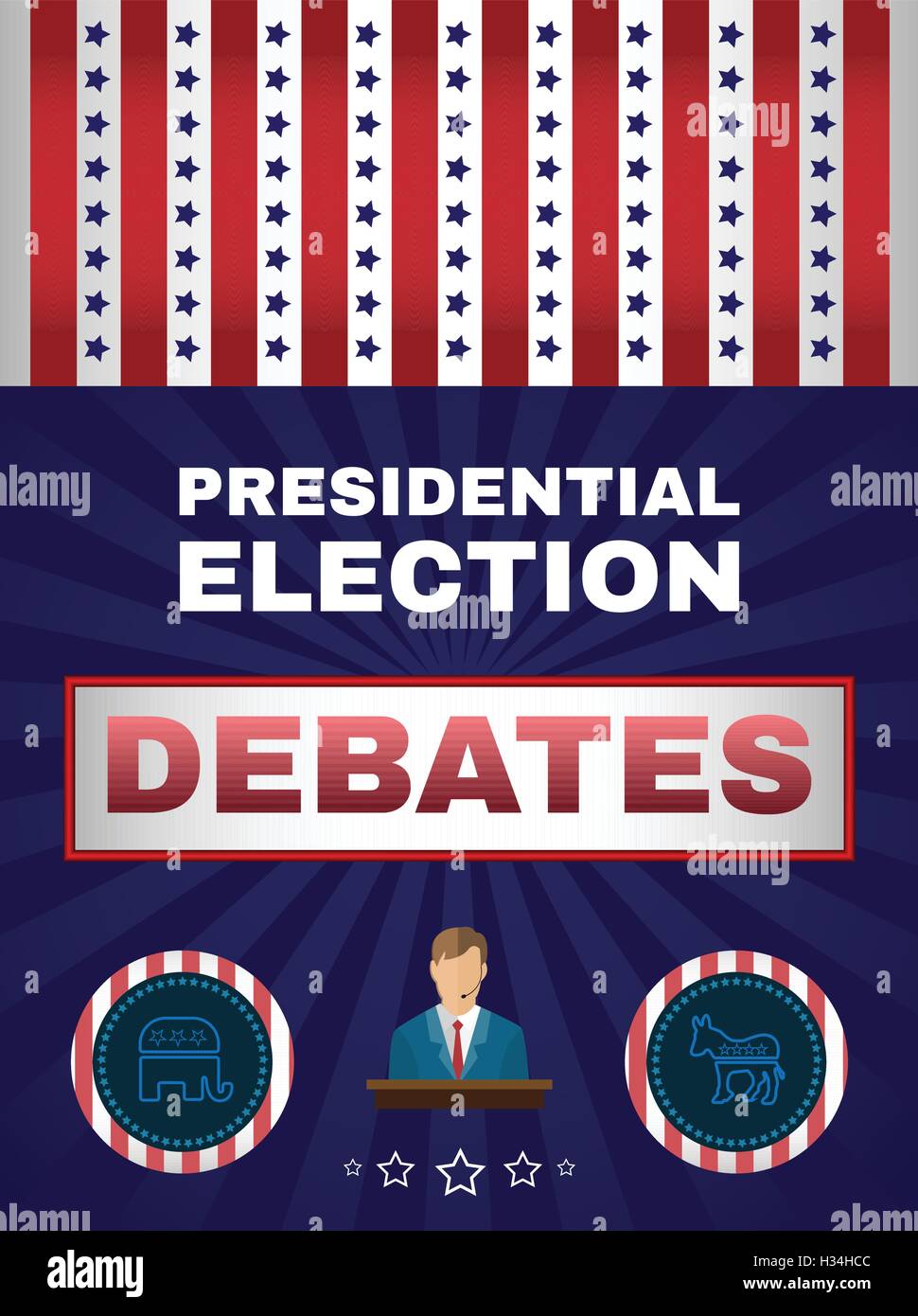 Digital vector usa election with presidential debates, candidate ...
