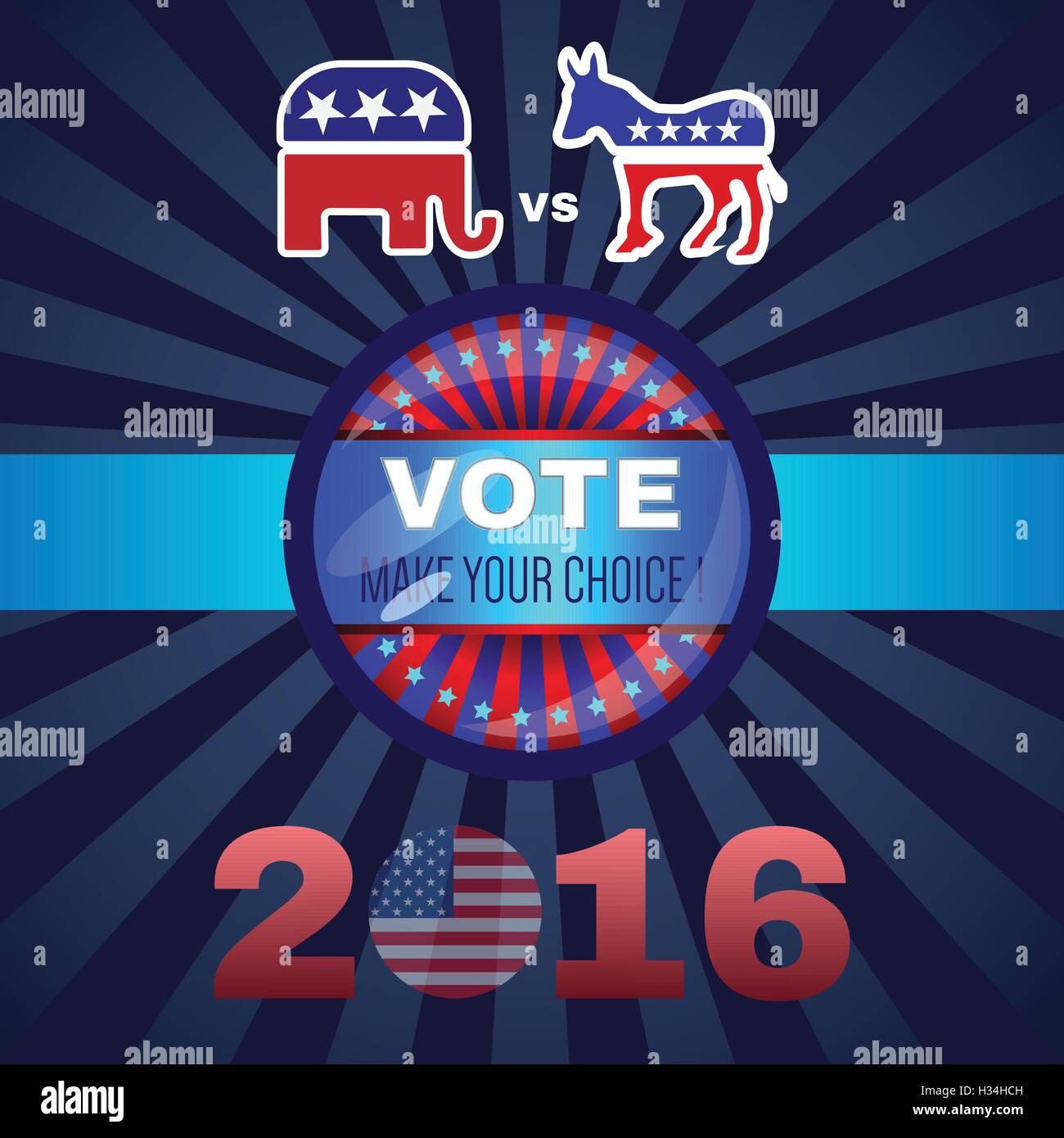 Digital vector usa election with presidential vote, republican vs ...