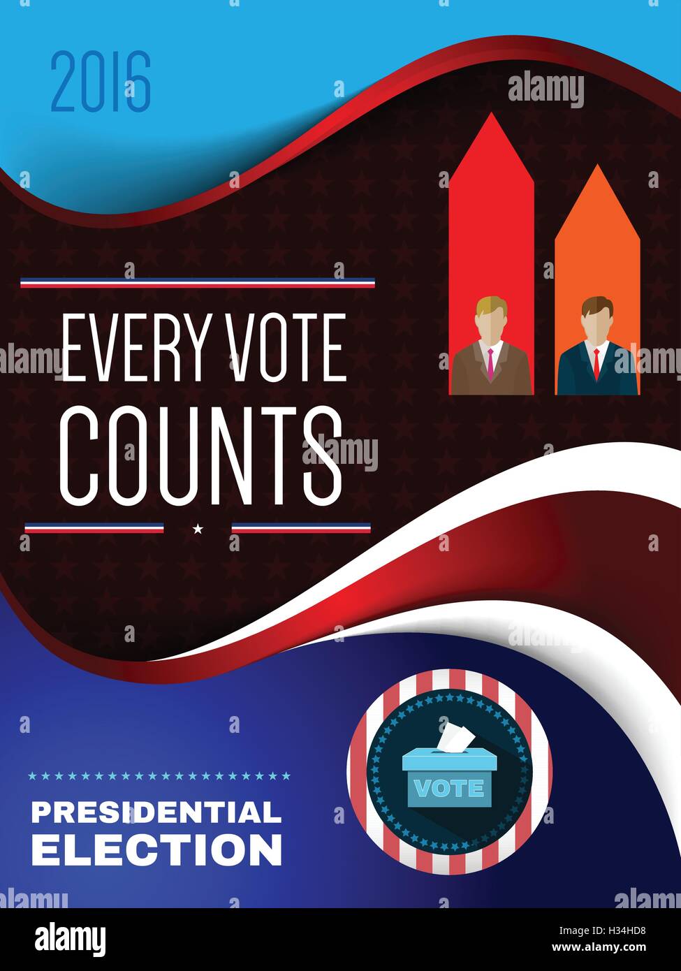 Digital vector usa election with candidate charts and every vote counts ...