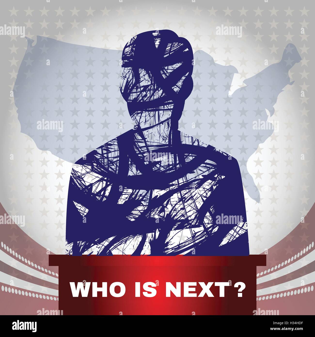 Digital vector usa election with who is next, candidate tribune, flat ...