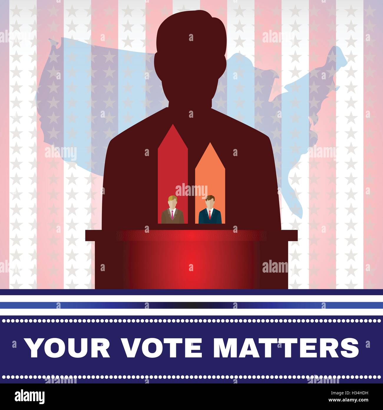 Digital vector usa election candidate tribune, your vote matters, flat ...