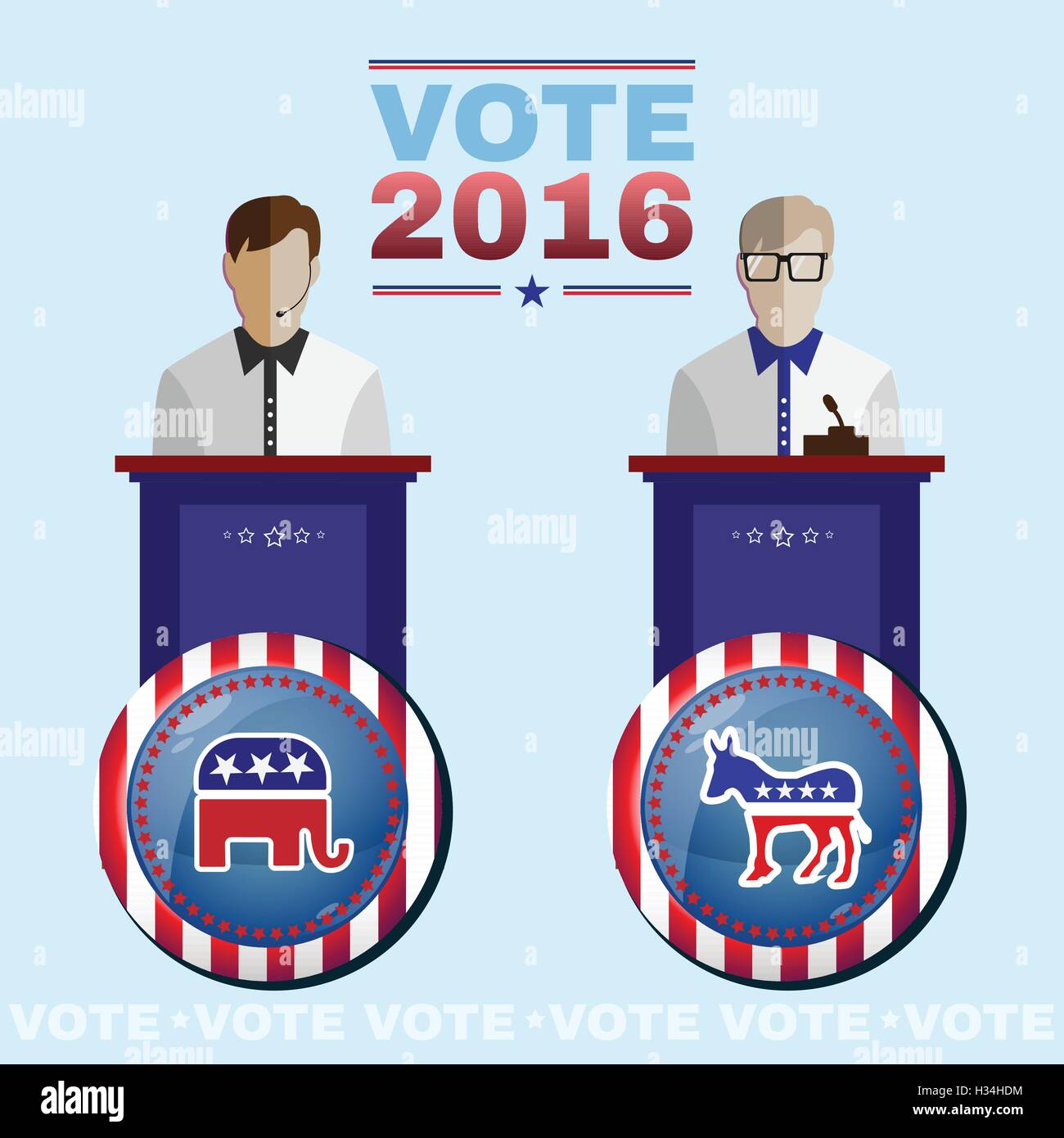 Digital vector usa election with candidate tribune, republican or ...