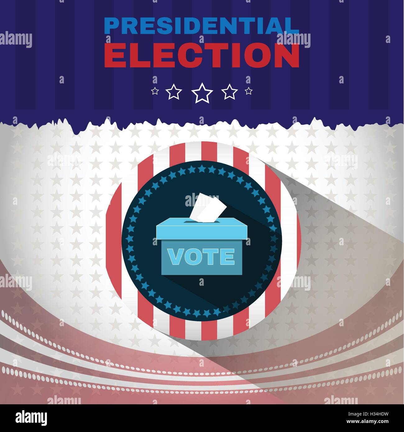 Digital vector usa election with vote box, flat style Stock Vector ...
