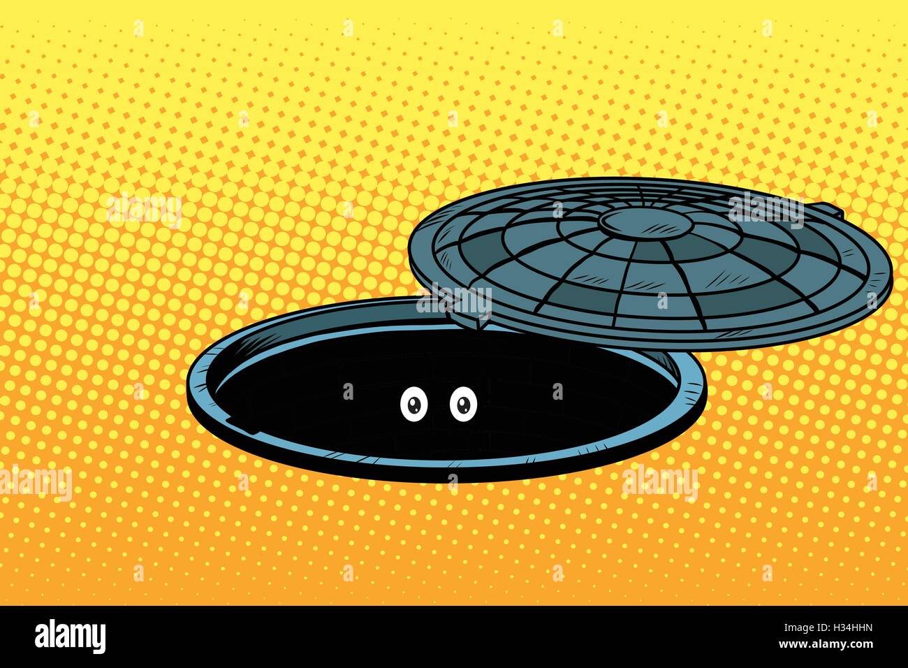 Funny monster in the underground city sewer Stock Vector Image & Art ...