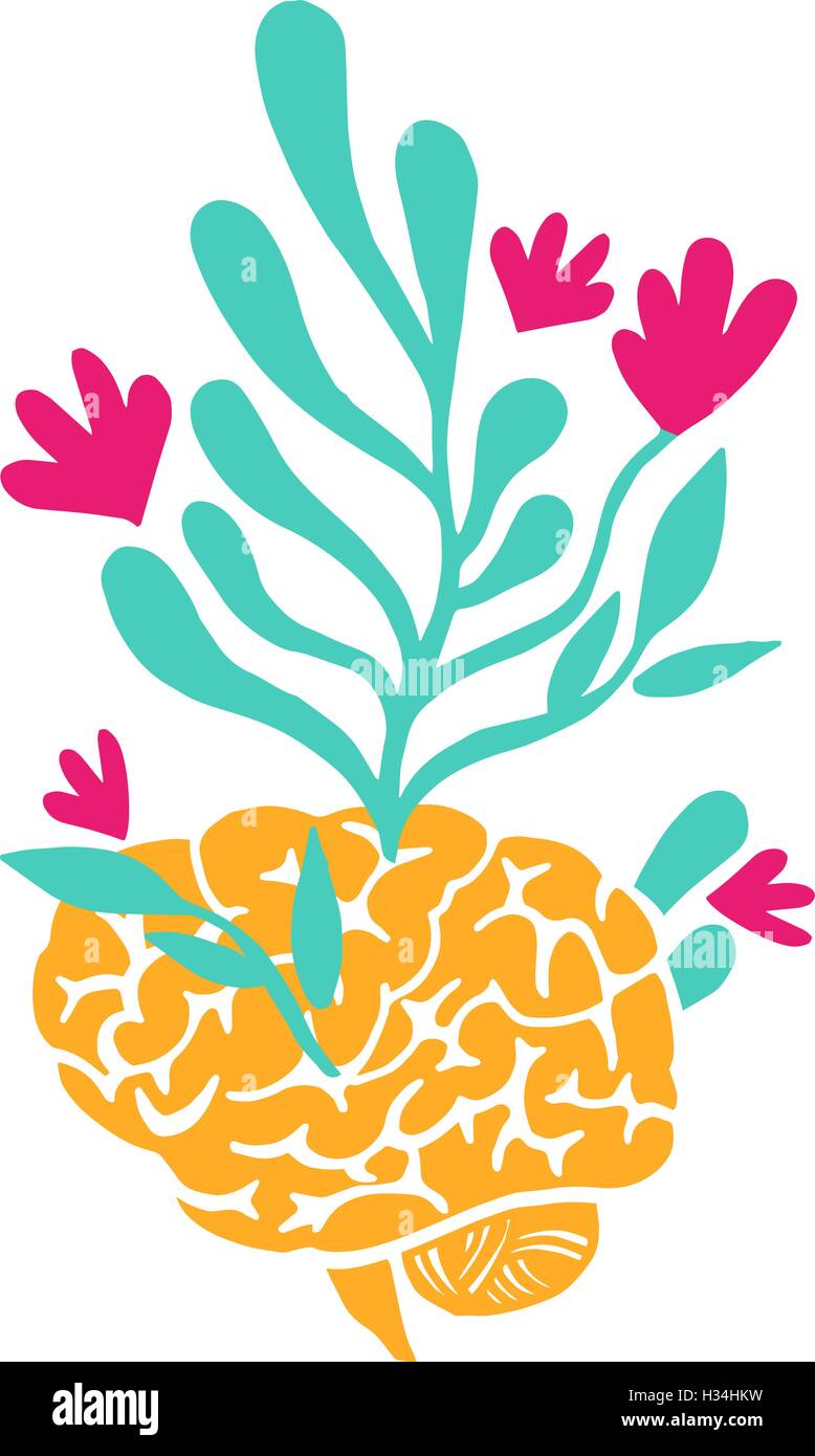 Human head symbol flowers hi-res stock photography and images - Alamy