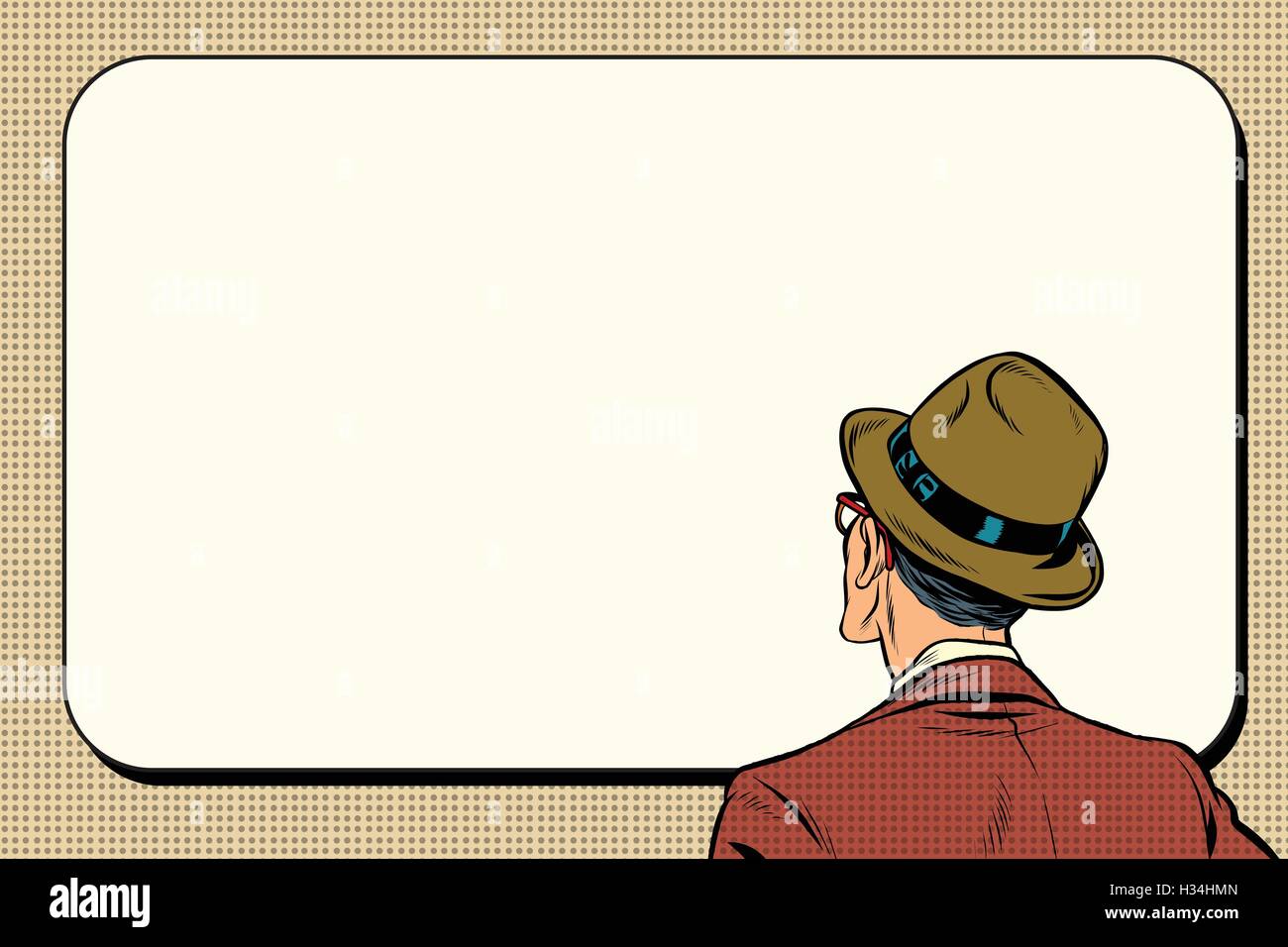 man standing back, looking on white background Stock Vector Image & Art ...