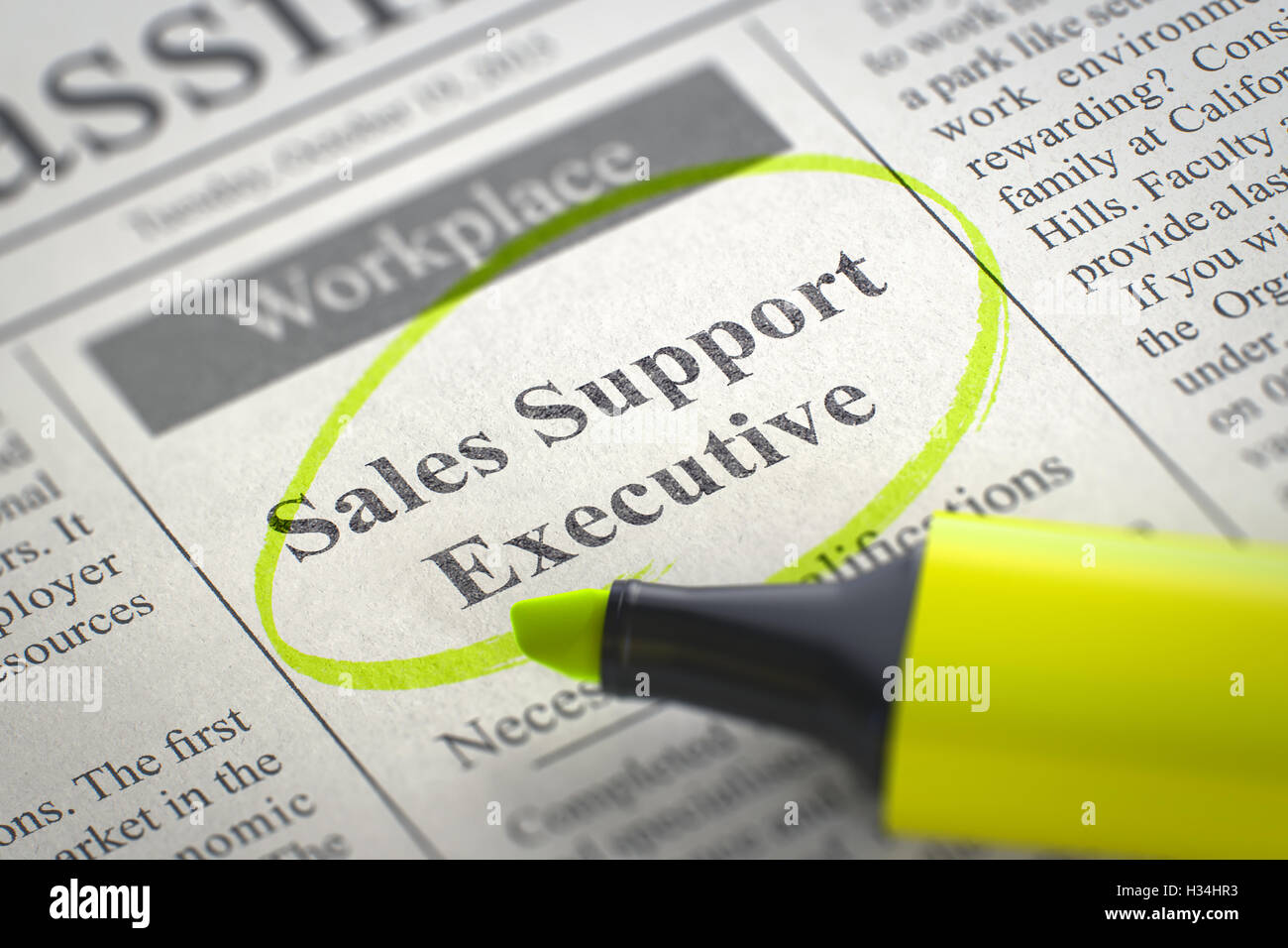 Sales Support Executive Wanted. 3D Stock Photo - Alamy