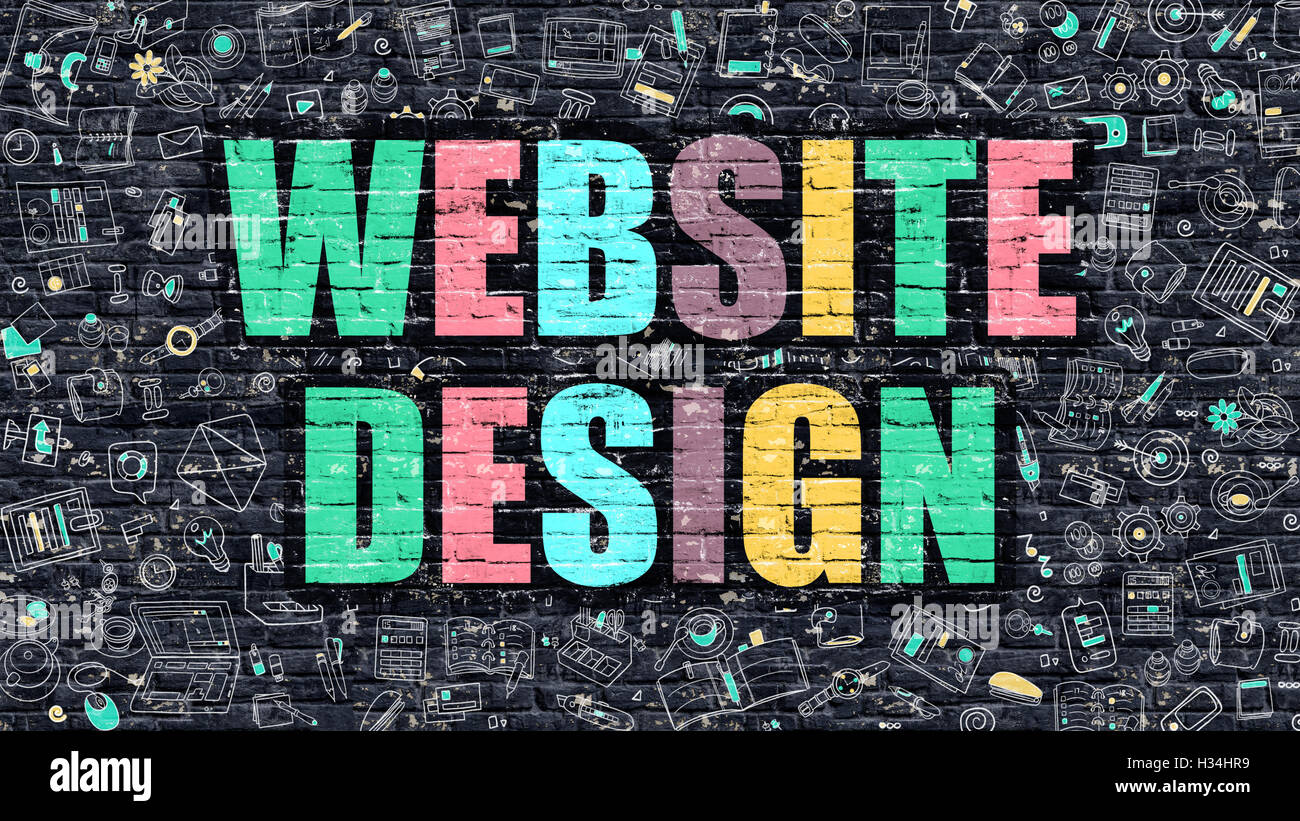 Website Design in Multicolor. Doodle Design Stock Photo - Alamy