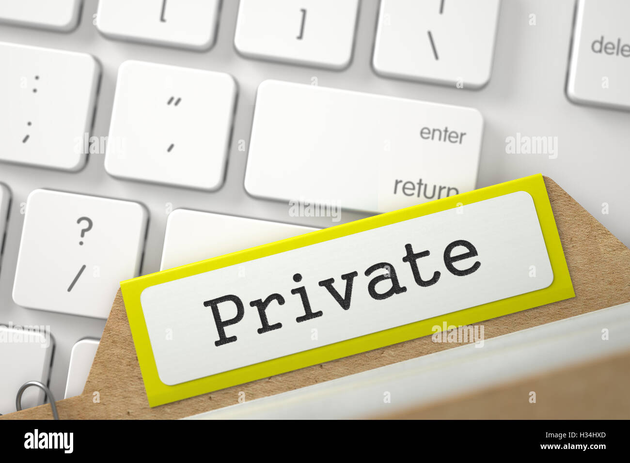 File Card with Private. 3D Stock Photo - Alamy