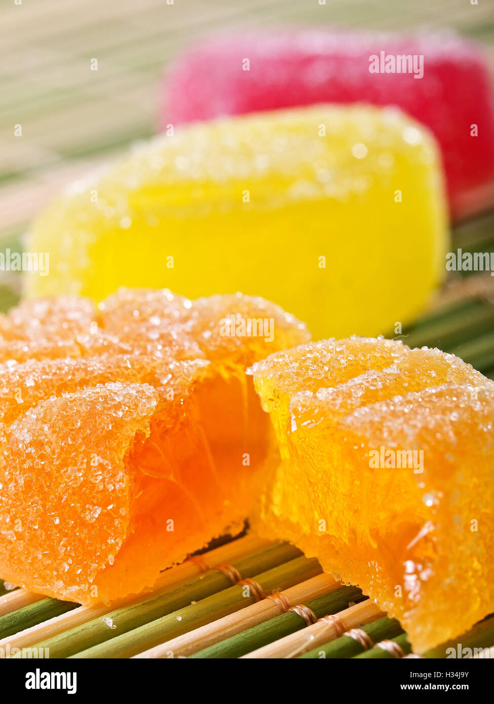 Assortment of colorful fruit jelly candies Stock Photo - Alamy