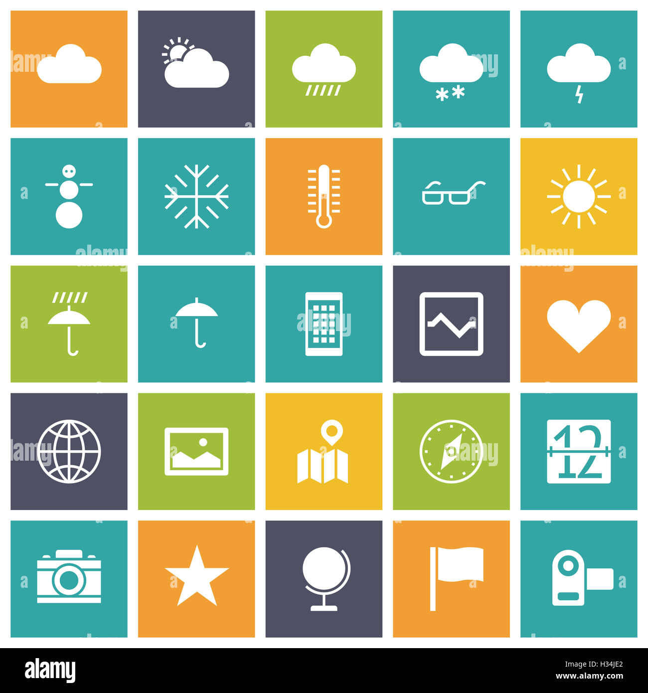 Flat design icons for user interface Stock Photo - Alamy
