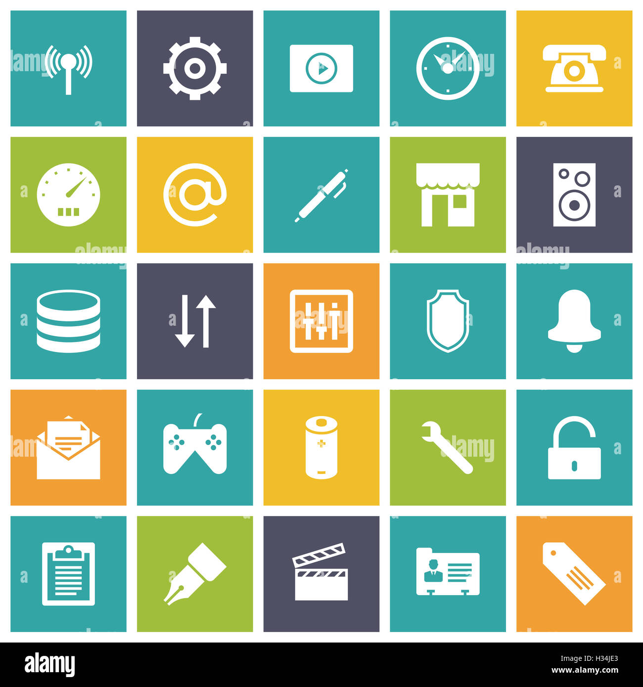 Flat design icons for user interface Stock Photo - Alamy