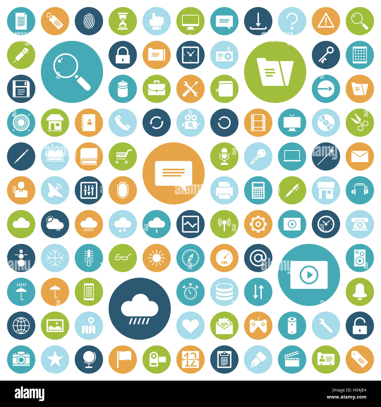 Flat design icons for user interface Stock Photo - Alamy