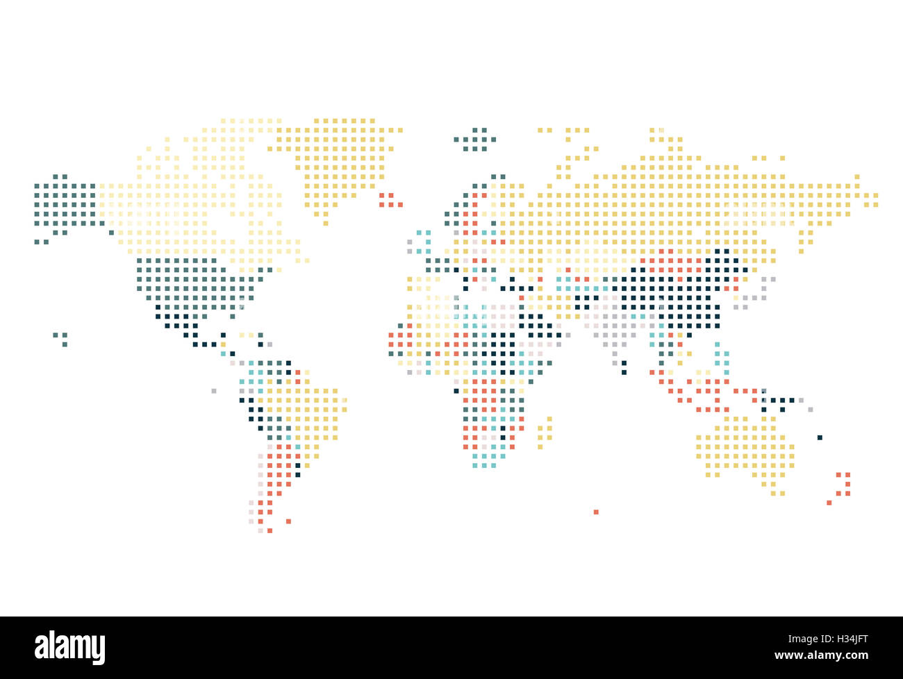 Blue world map on grid Cut Out Stock Images & Pictures - Alamy