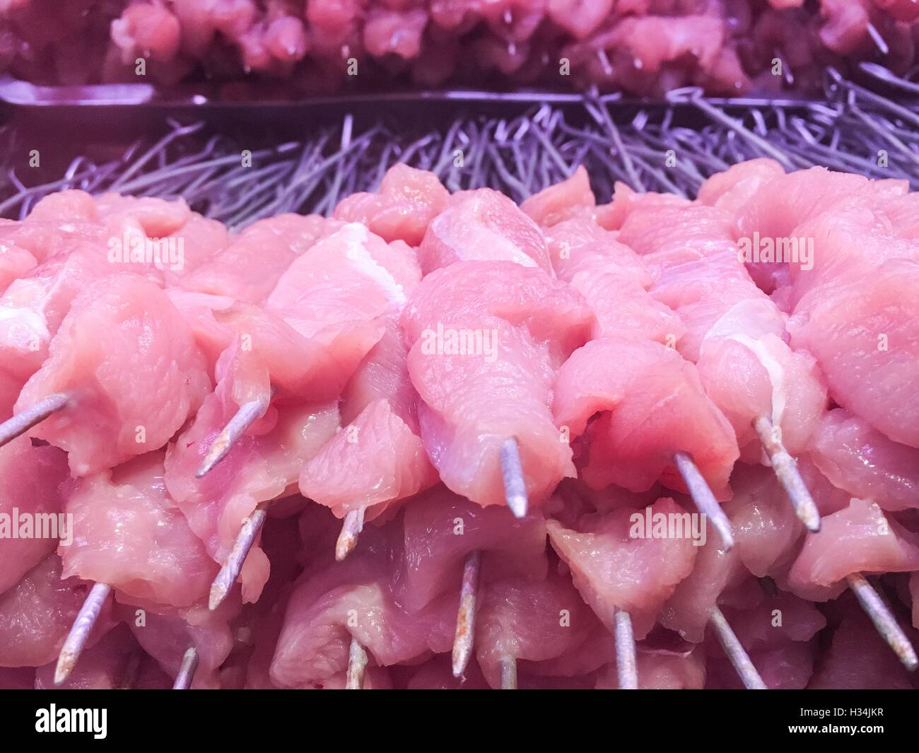 Raw chicken kebab hi-res stock photography and images - Alamy