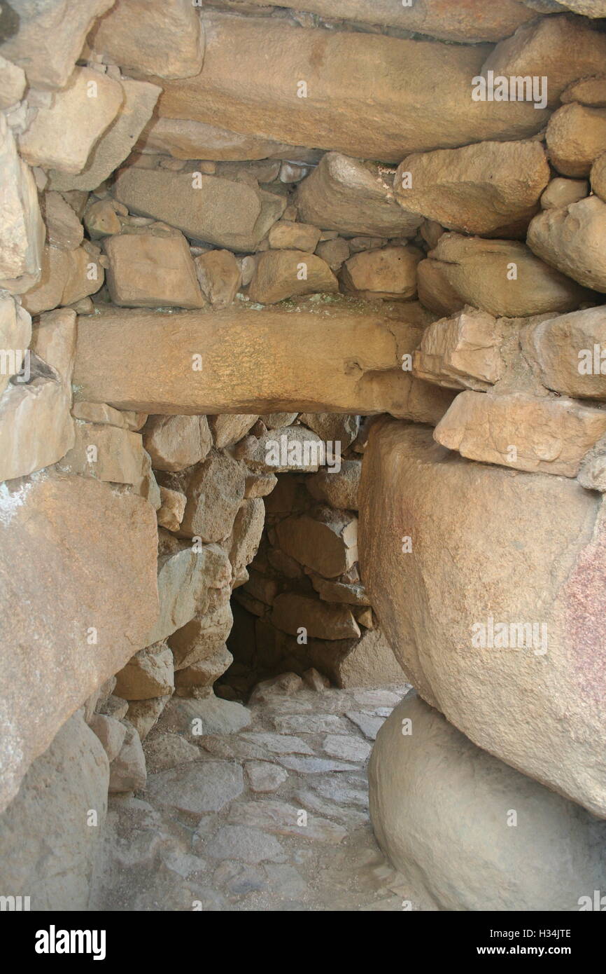 A small stone hallway in a n old castle in Sardinia, Italy Stock Photo ...