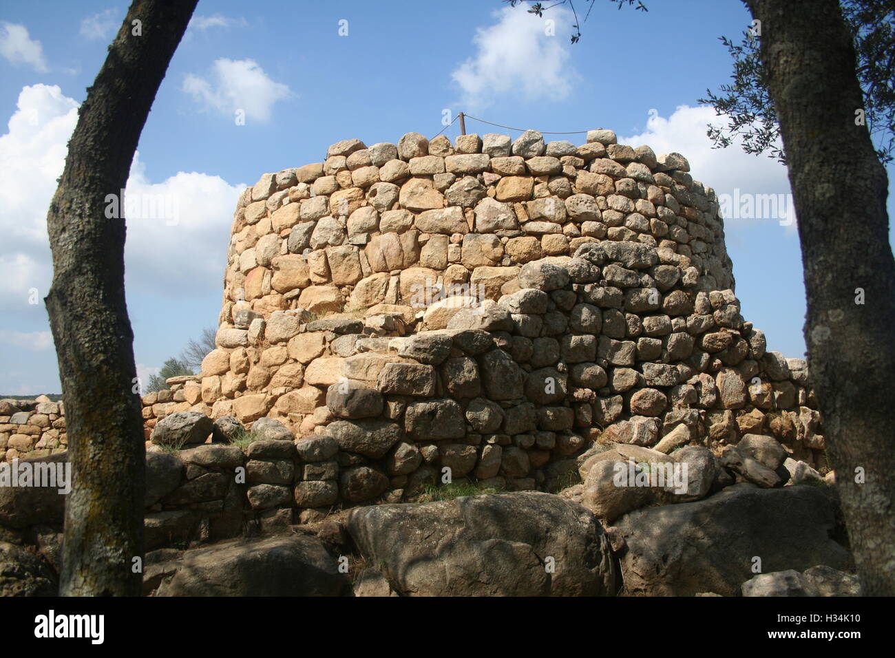 A stone turret at an old castle in Sardinia, Italy Stock Photo - Alamy