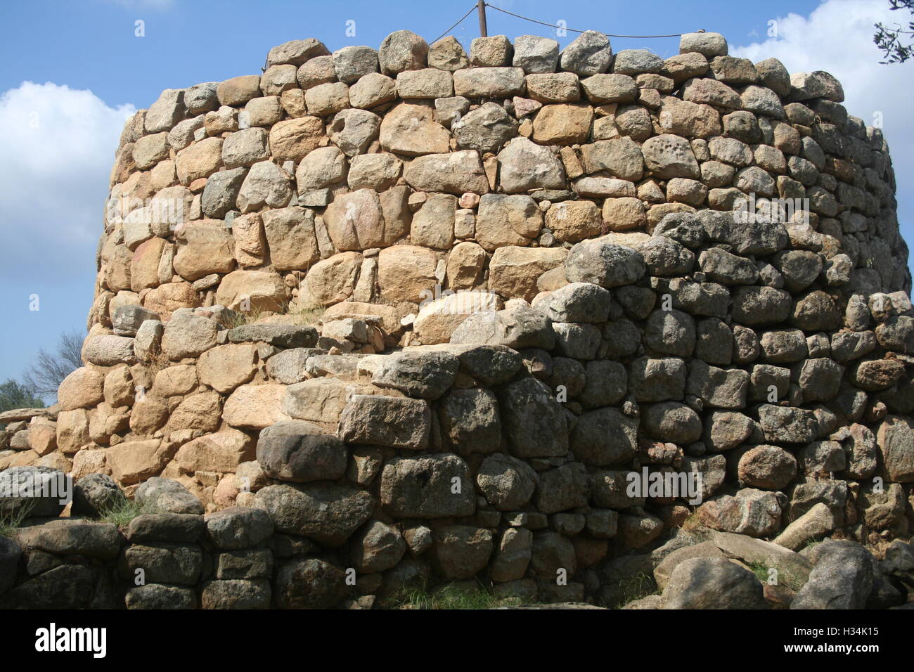 A stone turret at an old castle in Sardinia, Italy Stock Photo - Alamy