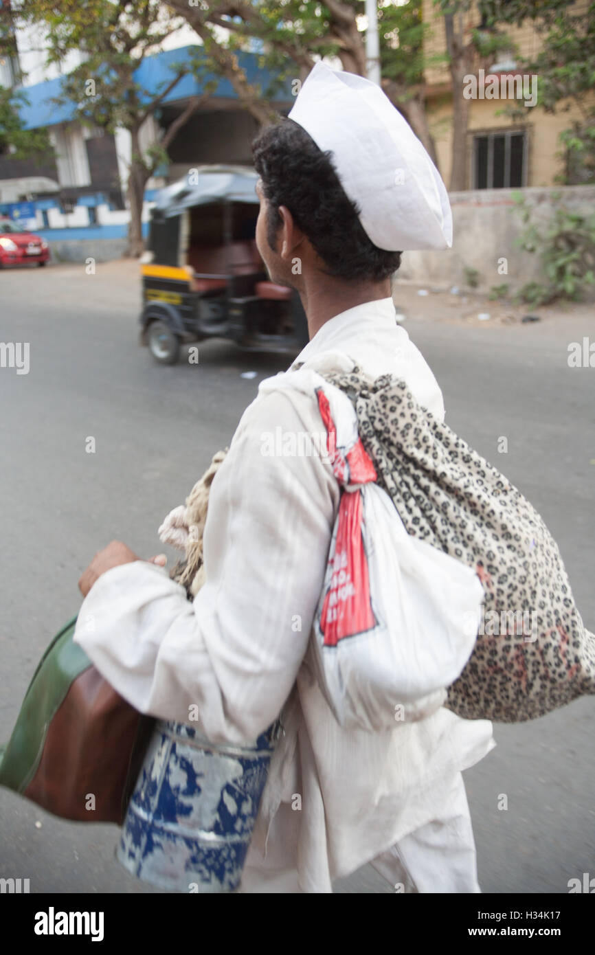Dabbawalla. Tiffin lunch box system of food deliveries in Mumbai,Bombay ...