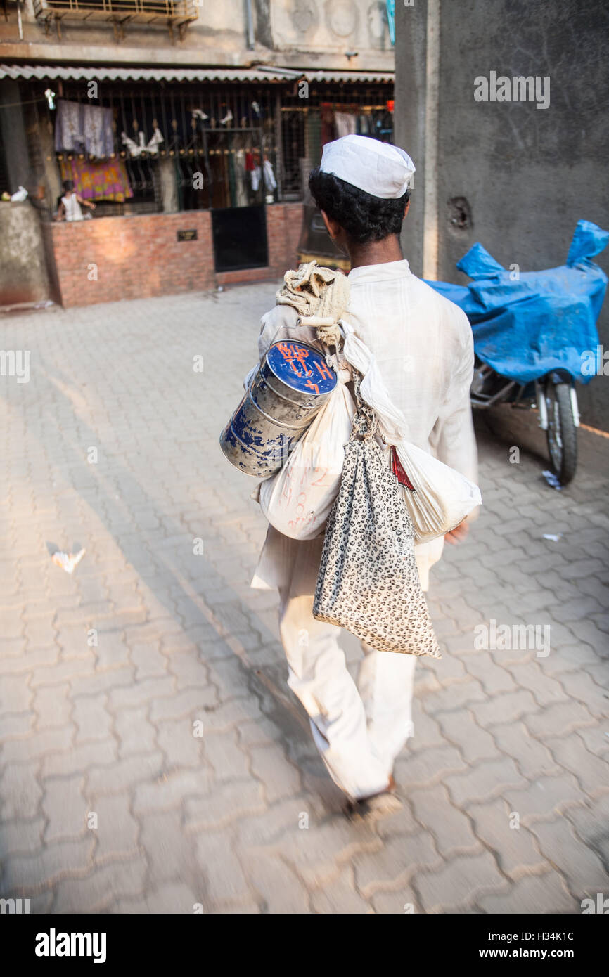 Dabbawalla. Tiffin lunch box system of food deliveries in Mumbai,Bombay ...