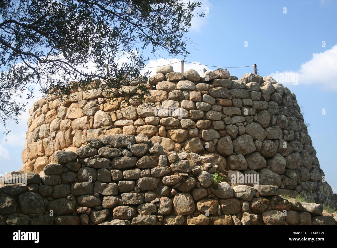 A stone turret at an old castle in Sardinia, Italy Stock Photo - Alamy