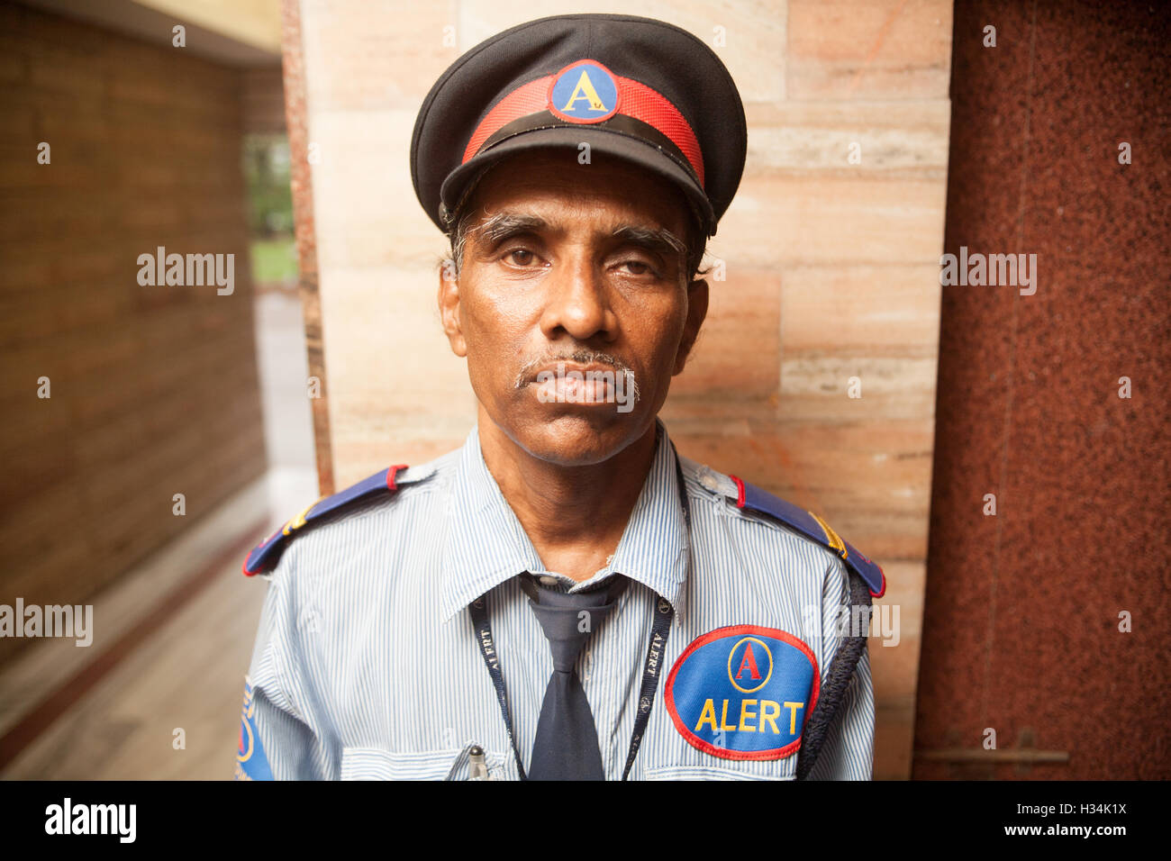Security guard belonging to Alert company protect an expensive ...