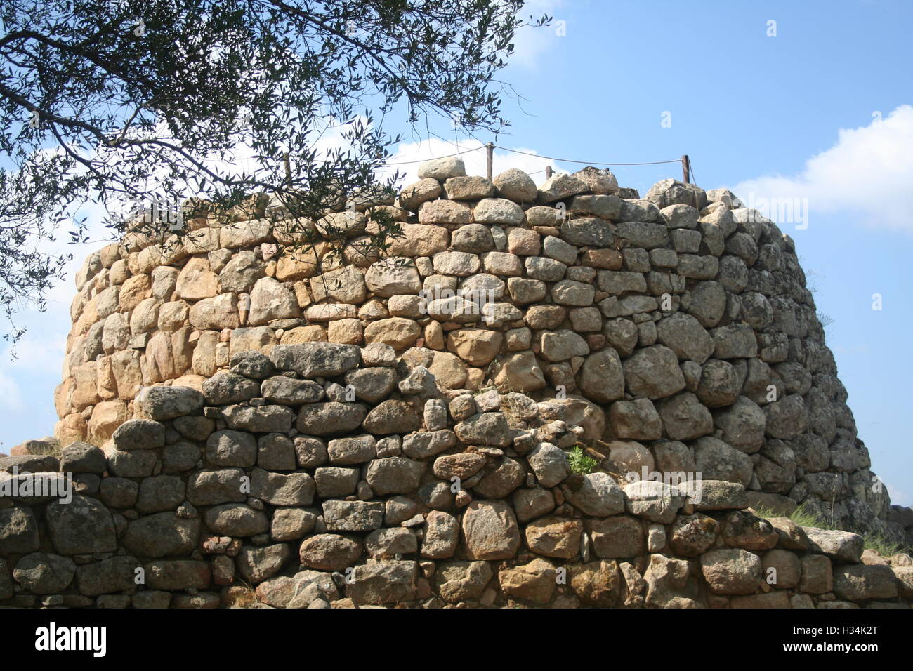 A stone turret at an old castle in Sardinia, Italy Stock Photo - Alamy