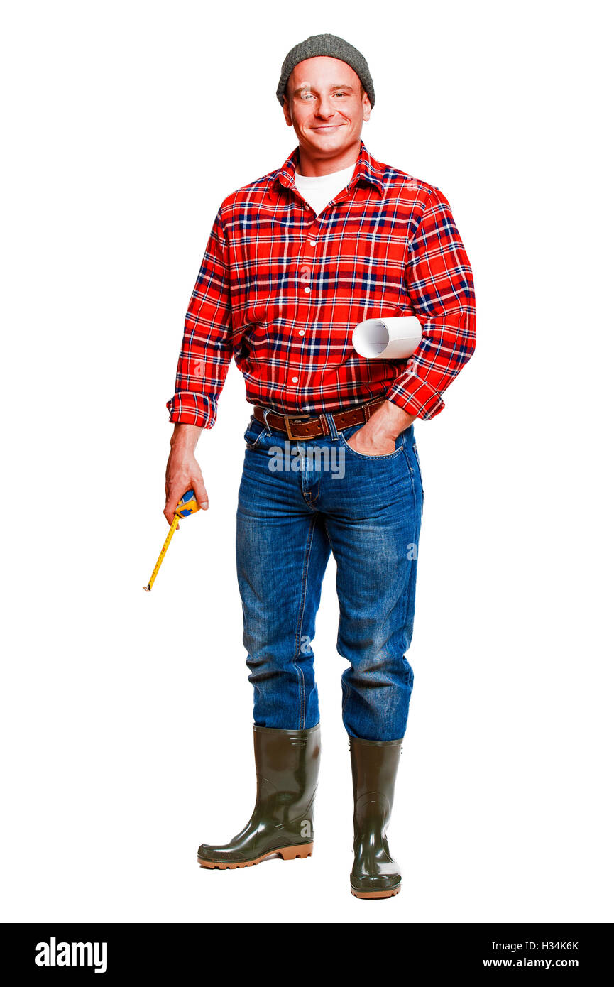 Builder blueprint Cut Out Stock Images & Pictures - Alamy