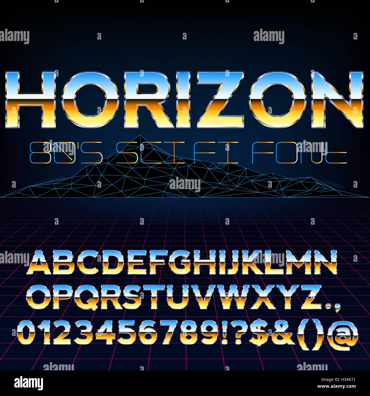 Bright metal font Stock Vector Image & Art - Alamy