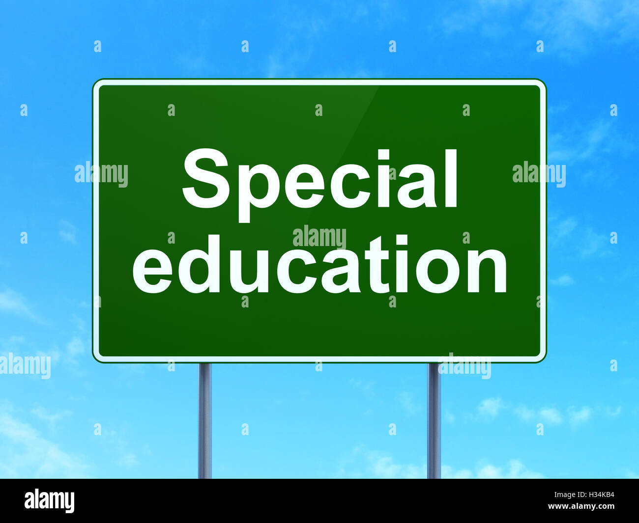 Education concept: Special Education on road sign background Stock ...