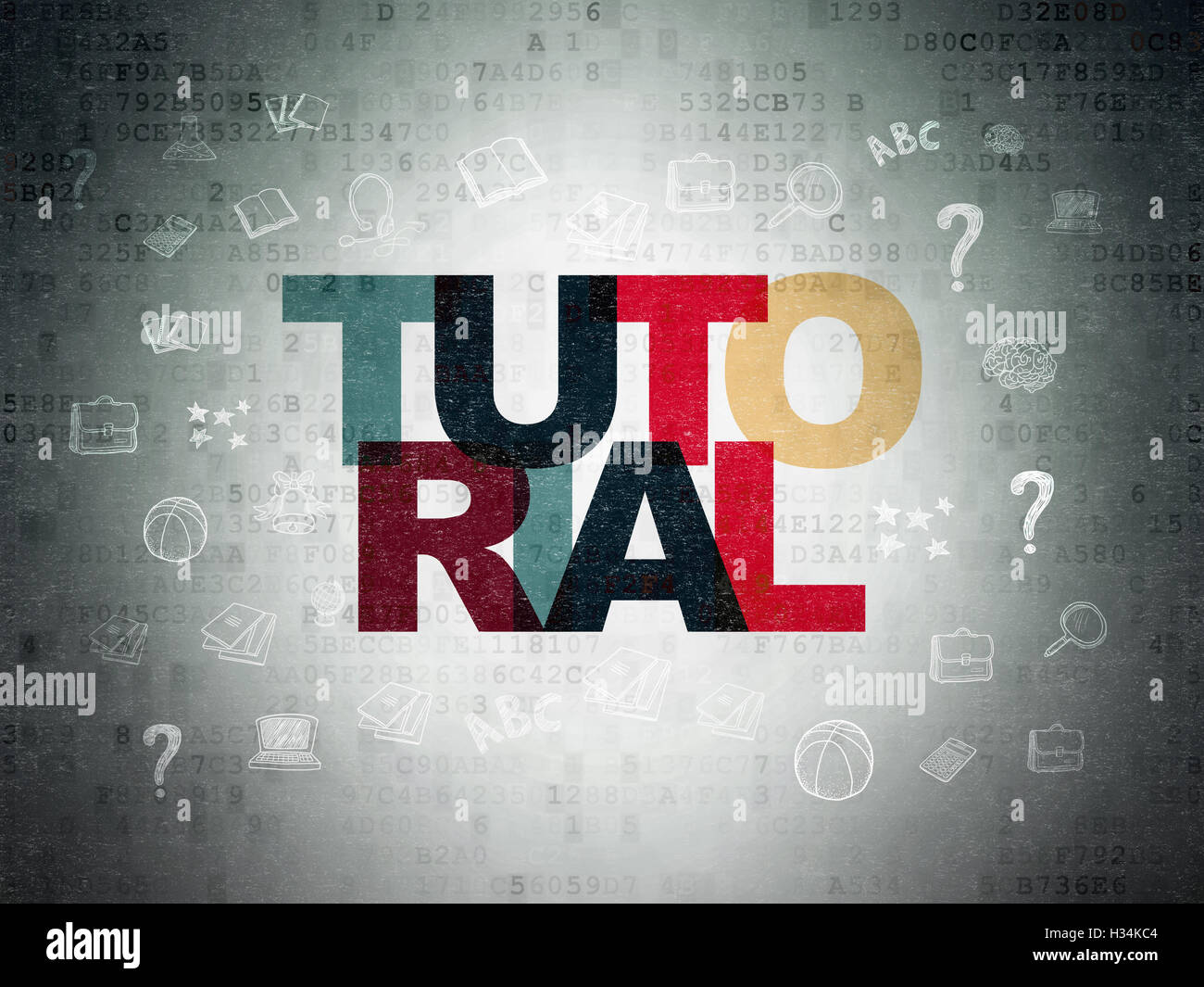 Studying concept: Tutorial on Digital Data Paper background Stock Photo ...