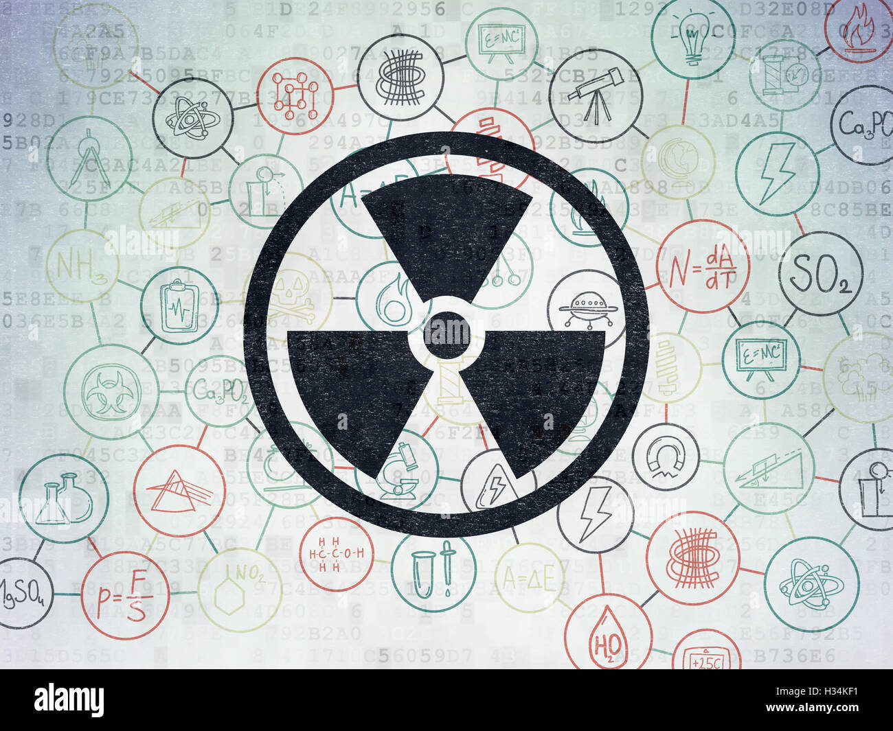Science concept: Radiation on Digital Data Paper background Stock Photo ...