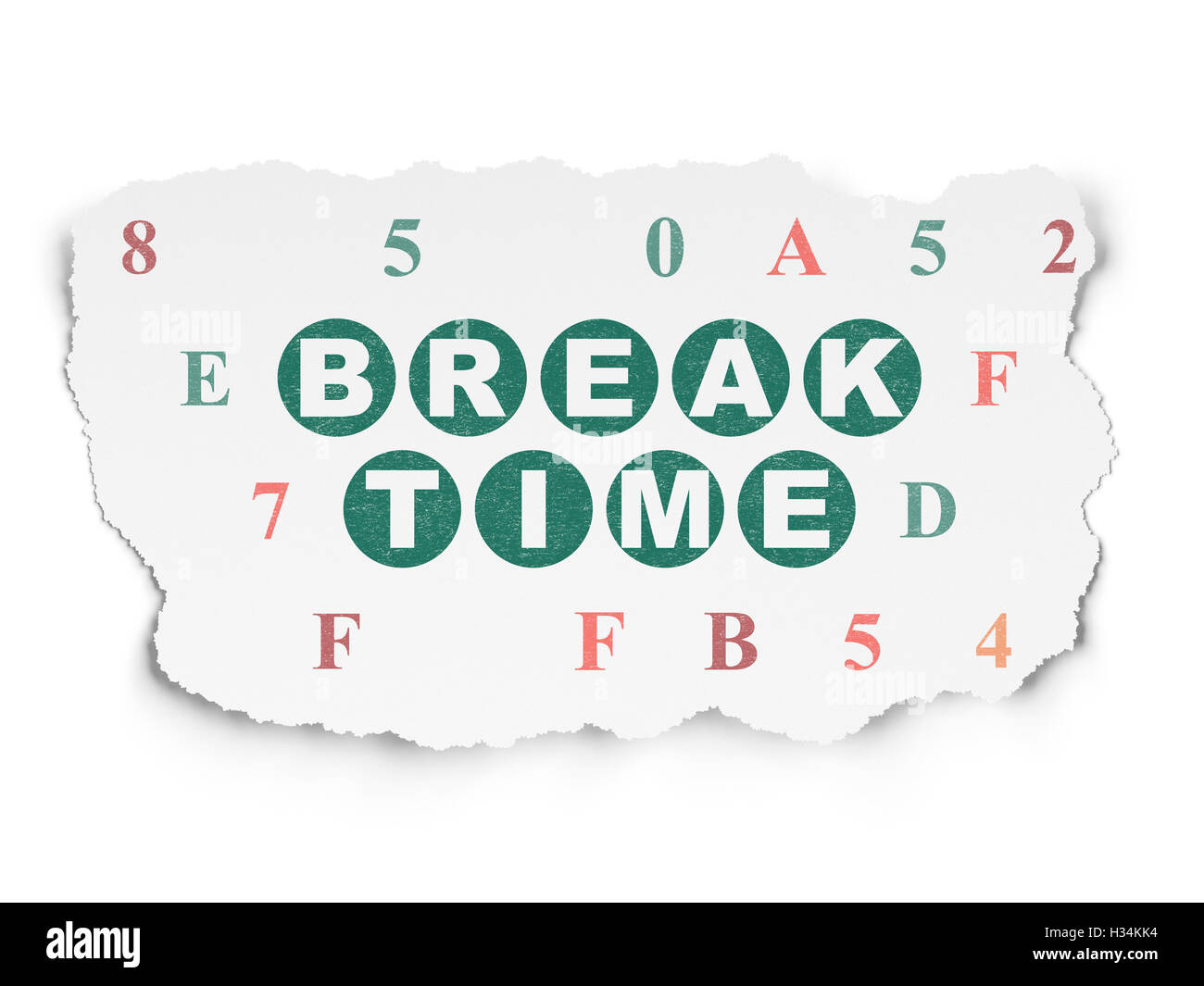 Time concept: Break Time on Torn Paper background Stock Photo - Alamy