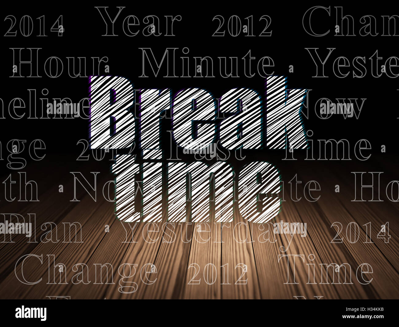 Time concept: Break Time in grunge dark room Stock Photo - Alamy