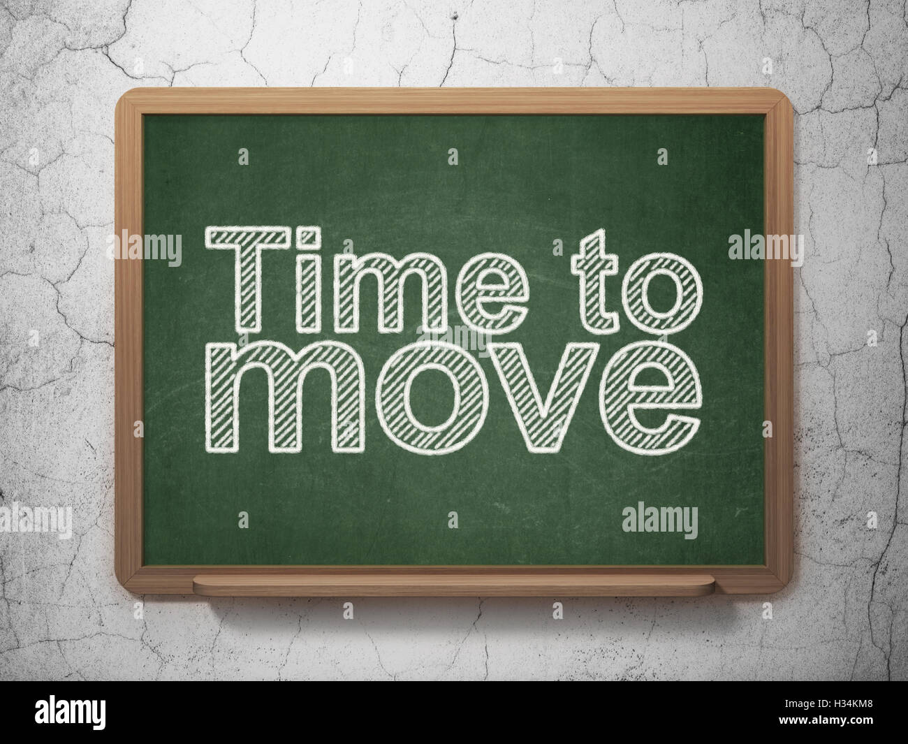 Timeline concept: Time to Move on chalkboard background Stock Photo - Alamy