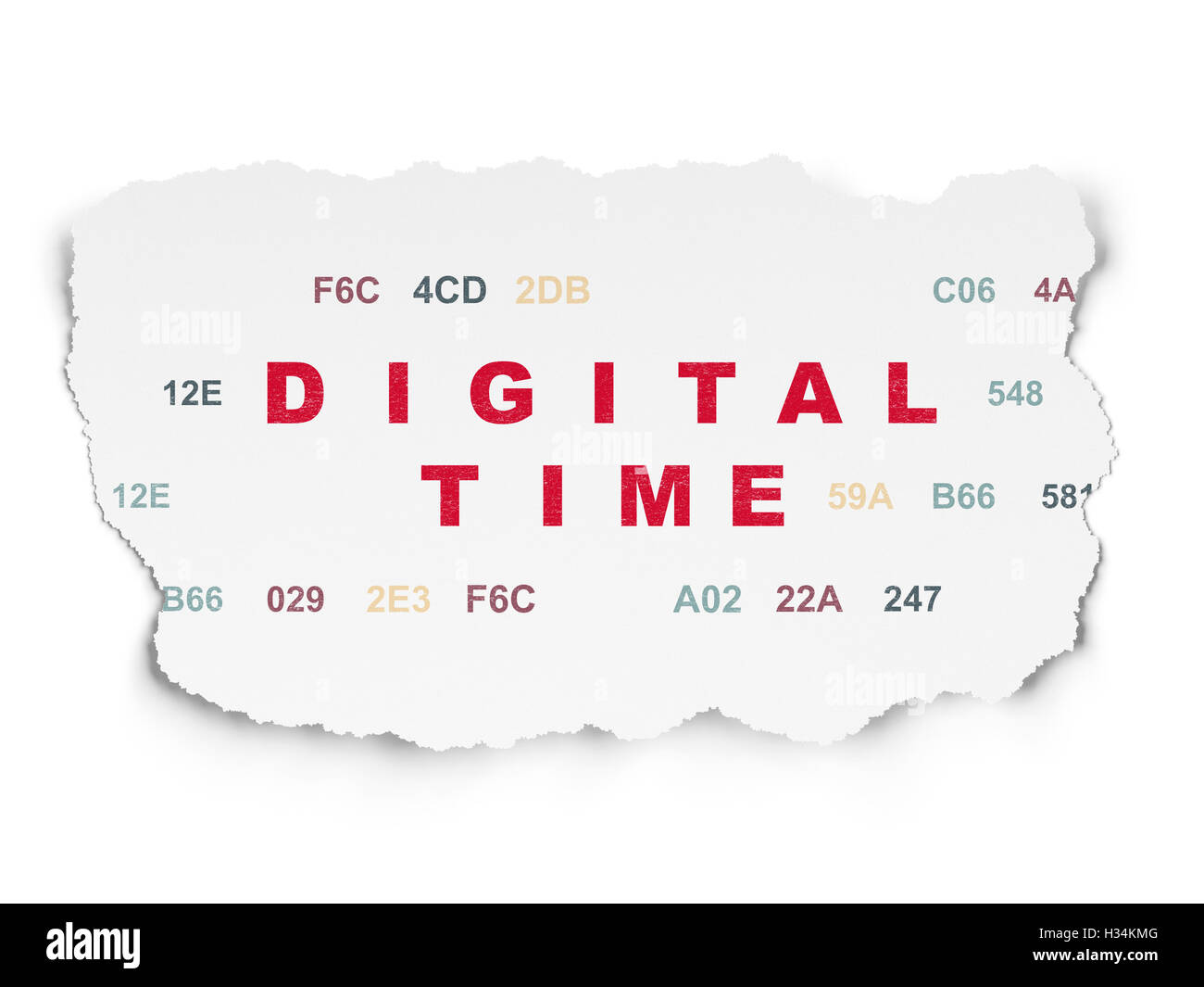 Timeline concept: Digital Time on Torn Paper background Stock Photo - Alamy