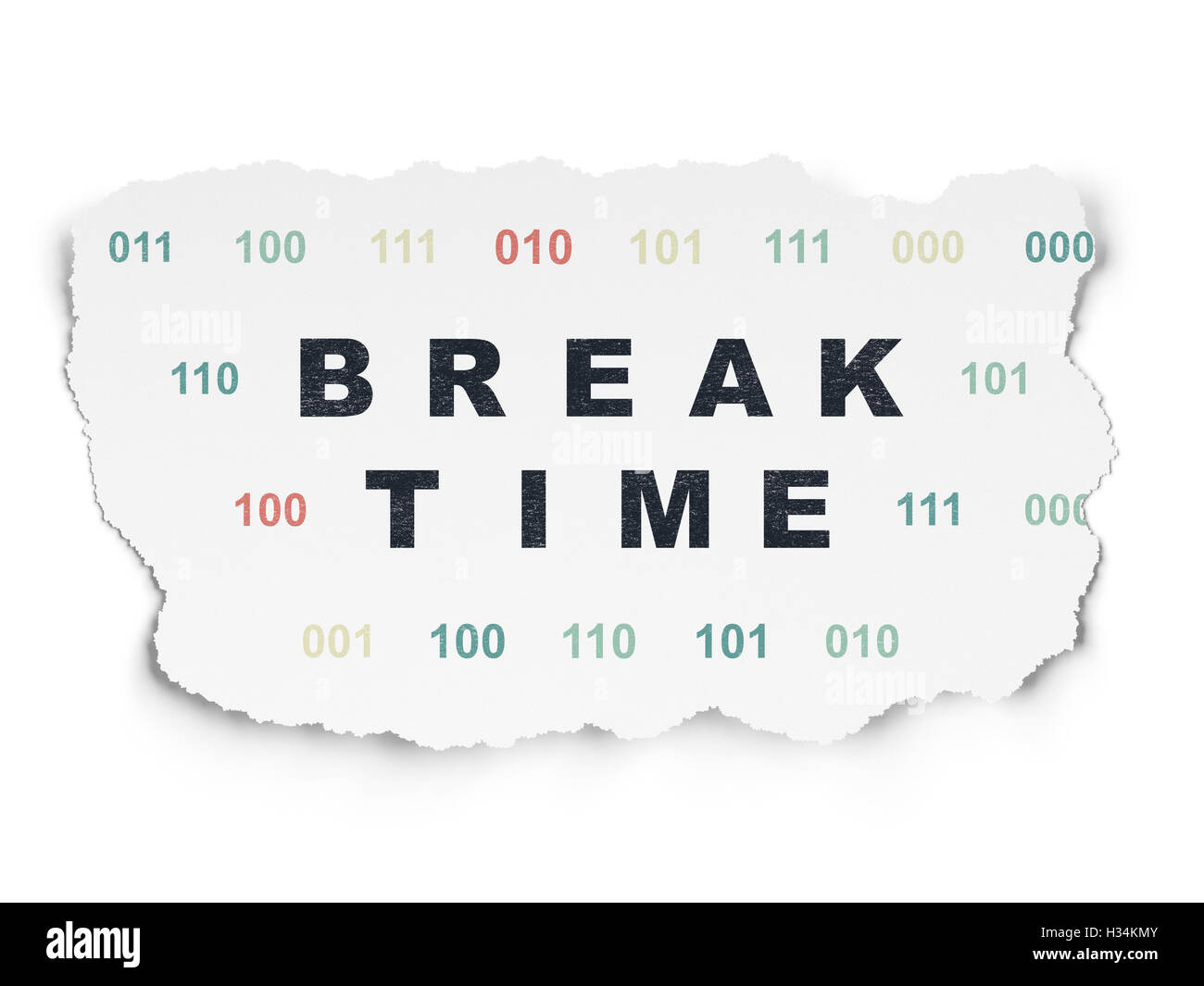 Timeline concept: Break Time on Torn Paper background Stock Photo - Alamy