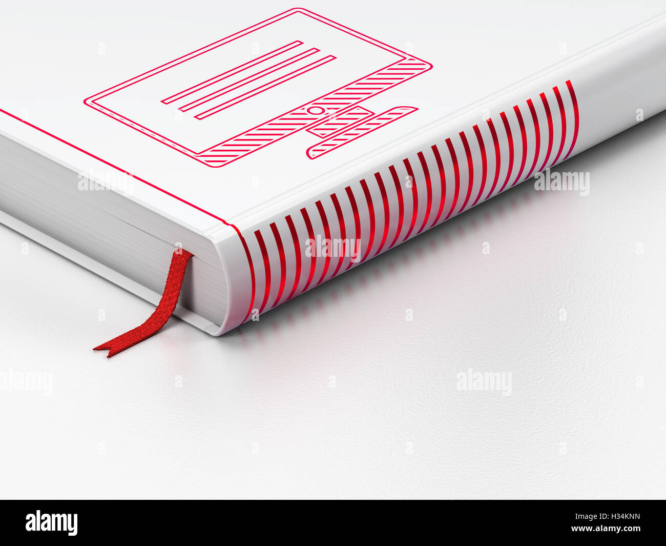 Web development concept: closed book, Monitor on white background Stock ...