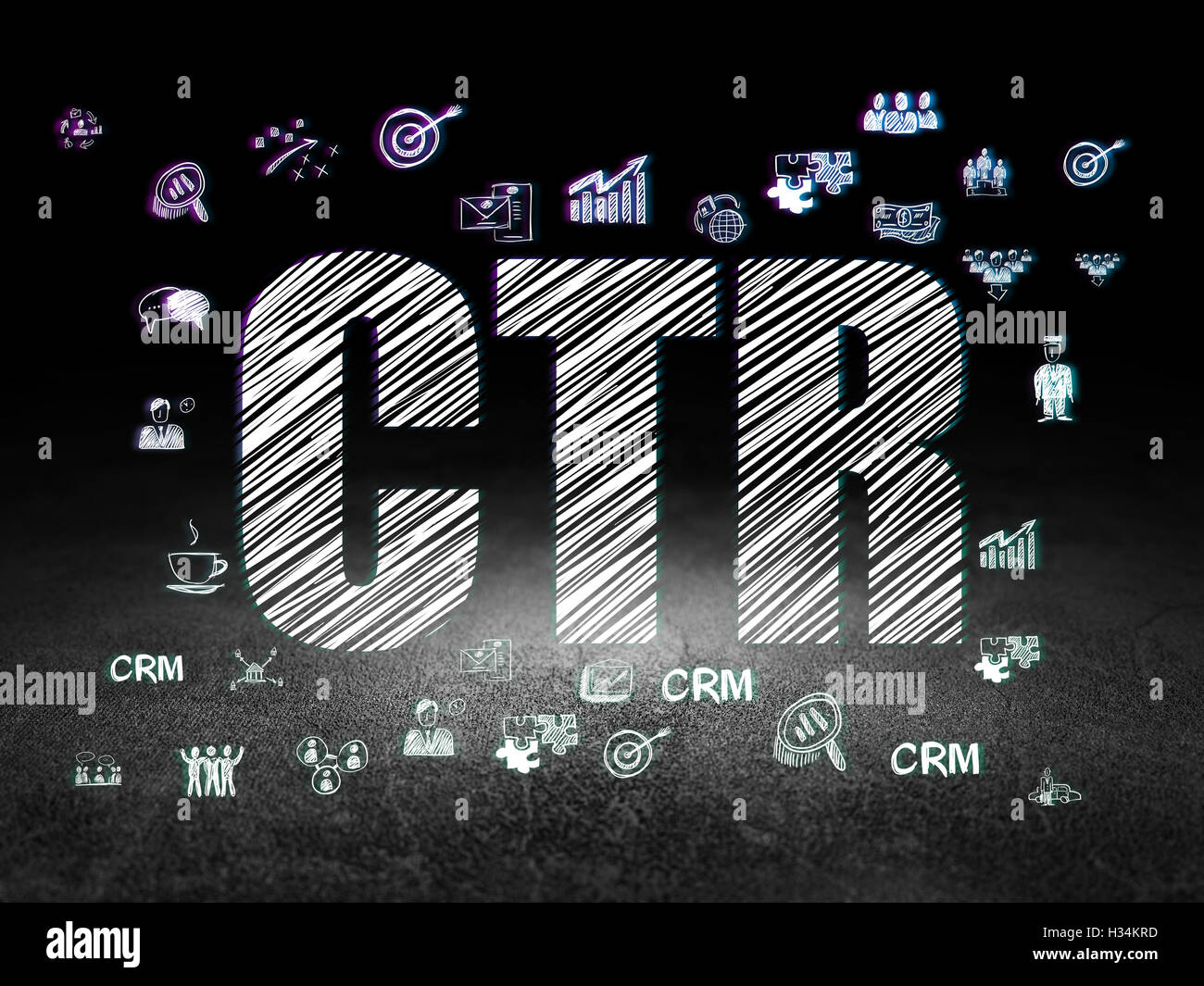Finance concept: CTR in grunge dark room Stock Photo - Alamy