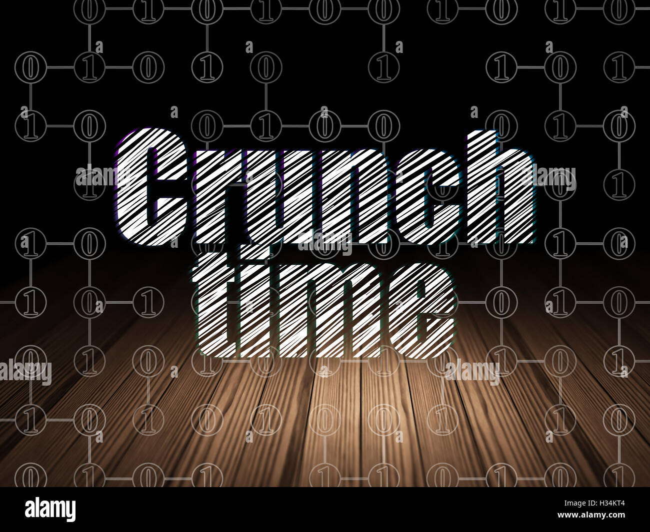 Finance concept: Crunch Time in grunge dark room Stock Photo - Alamy